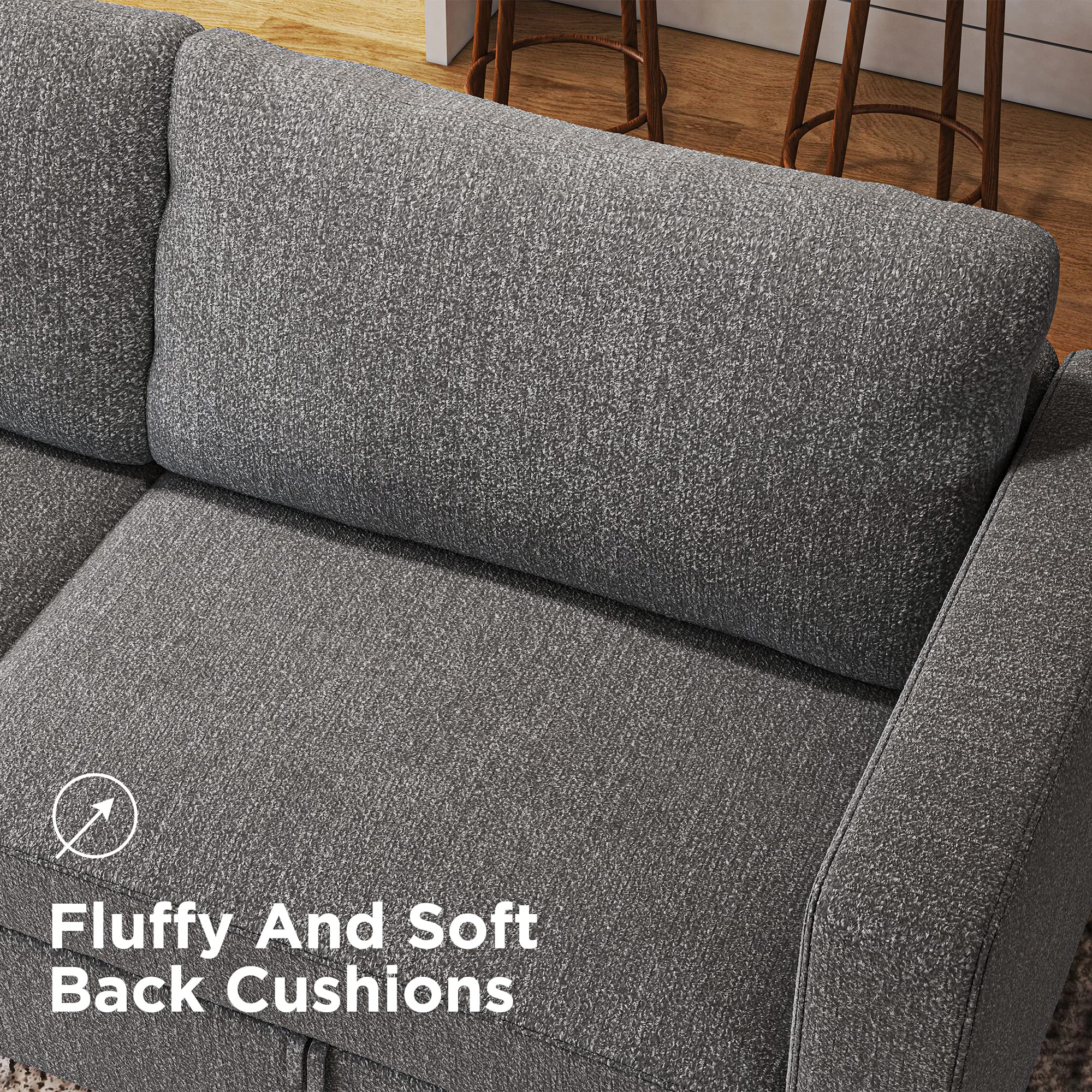 HONBAY Oversized Modular Sectional Sofa Reversible U Shaped Sectional Couch with Wide Chaise Modular Sofa with Storage Seat, Light Grey