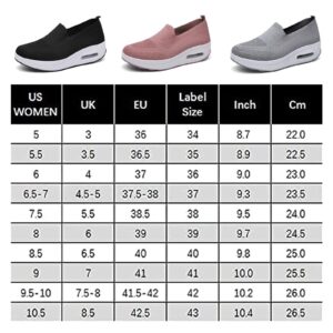 Women's Orthopedic Sneakers, 2023 New Air Cushion Non-Slip Walking Shoes, Breathable Mesh Platform Sneakers, Arch Support Orthopedic Stretch Shoes for Women (A-Black, adult, women, numeric_7, numeric, us_footwear_size_system, medium)