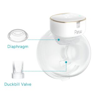 Paruu R10 Duckbill Valves & Silicone Diaphragm, R10 Original Breast Pump Parts, Wearable Breast Pump Replacement Accessories, 2 Pack Set