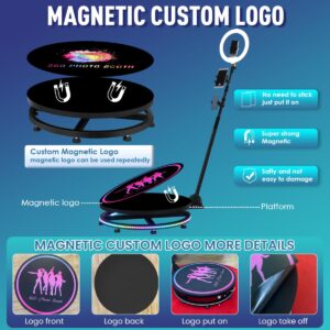 360 Photo Booth Machine for Parties,360 Camera Booth with Battery Pack,APP,Custom Magnetic Logo,etc Deluxe Suit,Control by APP or Remote (80cm/31.5"+ Flight Case)