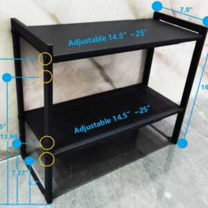 Urhomey plus 2 Tier Expandable Cabinet Shelf Organizer Bathroom Kitchen Counter Shelf 35LBS Sink Shelf Riser Countertop Storage Black