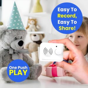 XLW 16 Minutes Voice Recorder for Stuffed Animals,Voice Box for Recordable Gifts Button Sound Box for Crafters, Hobbyists, Stuffed Animals,School Presentations, Personalized Items,etc. (White-Pack)