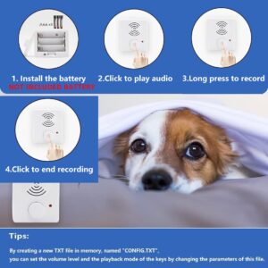 XLW 16 Minutes Voice Recorder for Stuffed Animals,Voice Box for Recordable Gifts Button Sound Box for Crafters, Hobbyists, Stuffed Animals,School Presentations, Personalized Items,etc. (White-Pack)