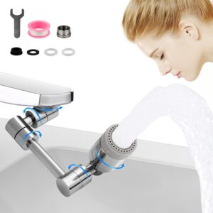 s usecret 1800° swivel faucet extender for bathroom sink water aerator - 2 mode splash filter extension, 360° angle rotatable spray attachment, multifunctional robotic arm-washing eye/hair/face