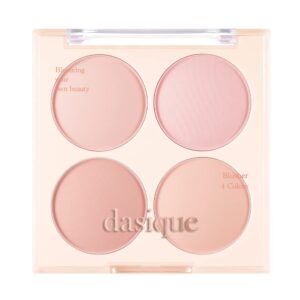 dasique blending mood cheek #09 almond vanilla | 4 blendable shades in lightweight smooth powder | vegan | blush