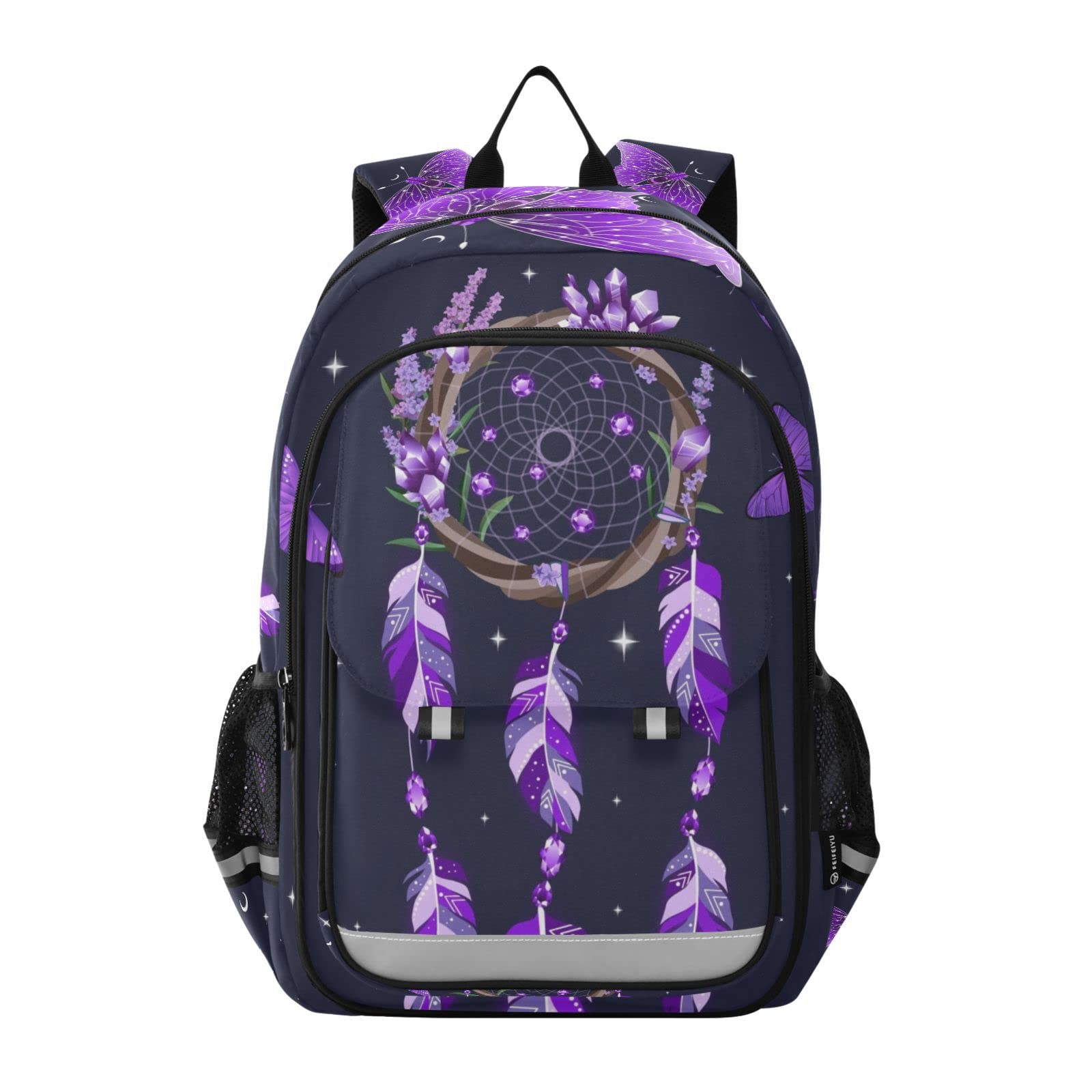 ALAZA Dreamcatcher Crescent Moon Butterfly Laptop Backpack Purse for Women Men Travel Bag Casual Daypack with Compartment & Multiple Pockets