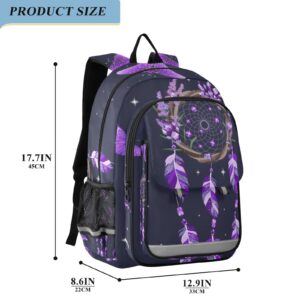 ALAZA Dreamcatcher Crescent Moon Butterfly Laptop Backpack Purse for Women Men Travel Bag Casual Daypack with Compartment & Multiple Pockets