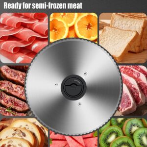 Meat Slicer, Anescra 200W Electric Deli Food Slicer with Removable 7.5’’ Stainless Steel Blade and Food Carriage, 0-15mm Adjustable Thickness Meat Slicer for Home, Food Slicer Machine