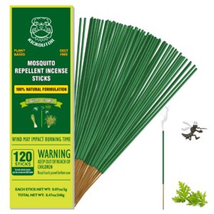 kickoutor mosquito repellent outdoor patio 120 pcs citronella oil mosquito incense sticks natural organic mosquito barrier mosquito repeller for backyard travel camping indoors gnat mosquito control