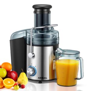 aiheal juicer machines 1000w juicer with 3.2” big mouth for whole fruits and veg, juice extractor with 2 speeds, anti-drip system, easy to clean, bpa free