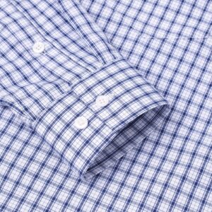 Alimens & Gentle Mens Gingham Button Down Shirt Long Sleeve Cotton Regular Fit Plaid Dress Shirts