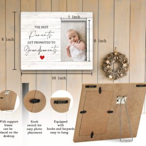 SRADMO Grandparents Picture Frames,Grandkids Photo Frame,The Best Parents Get Promoted To Grandparents Picture Frame,Baby Grandpa Grandma Photo Frame 8x10,Grandparents Baby Announcement Gifts（White-2）