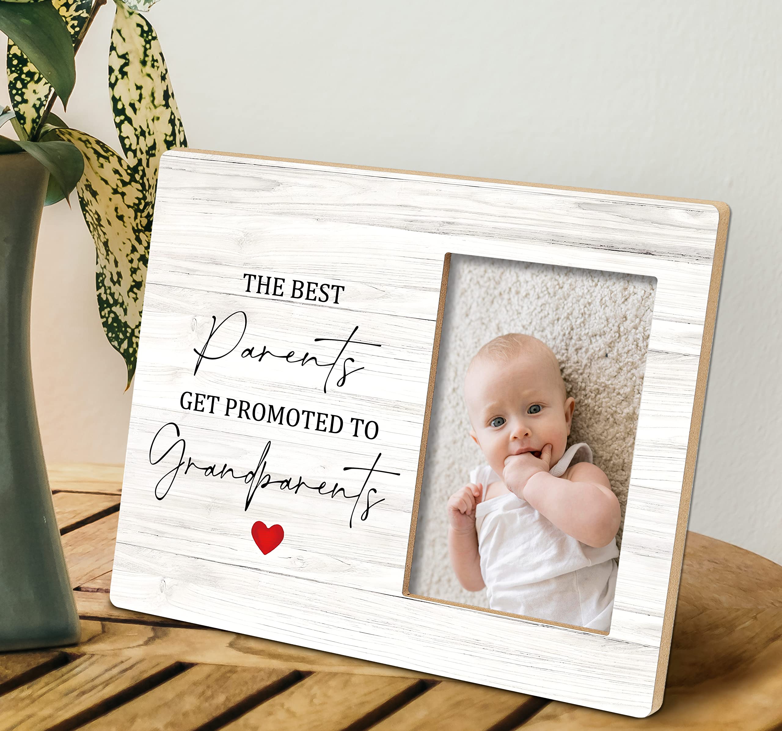 SRADMO Grandparents Picture Frames,Grandkids Photo Frame,The Best Parents Get Promoted To Grandparents Picture Frame,Baby Grandpa Grandma Photo Frame 8x10,Grandparents Baby Announcement Gifts（White-2）