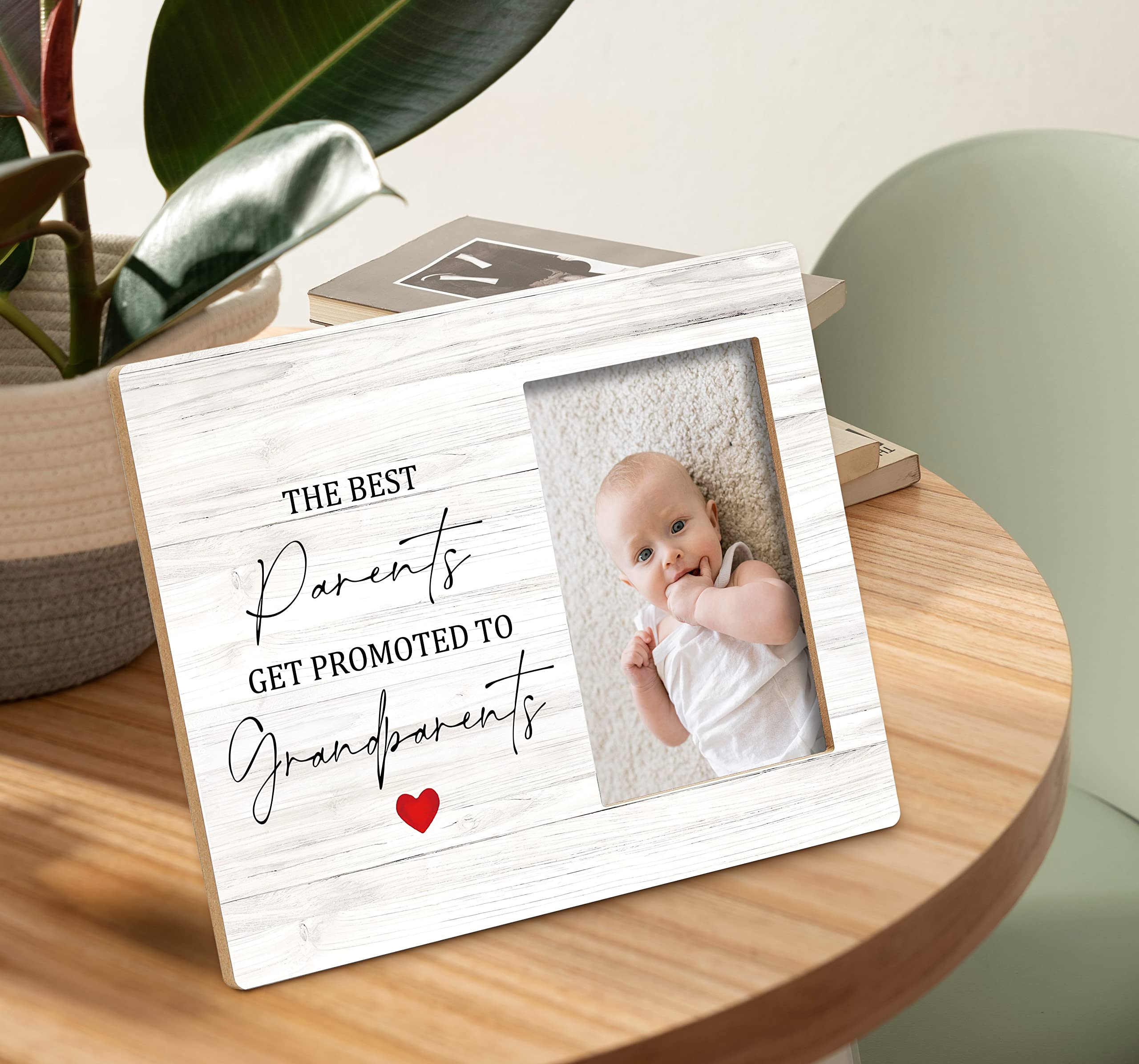 SRADMO Grandparents Picture Frames,Grandkids Photo Frame,The Best Parents Get Promoted To Grandparents Picture Frame,Baby Grandpa Grandma Photo Frame 8x10,Grandparents Baby Announcement Gifts（White-2）