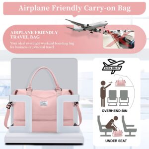 Weekender Bags for Women,Personal Item Travel Bag with Shoes Compartment,Overnight Travel Duffel Bag with Toiletry Bag