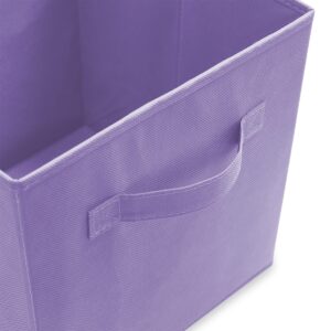 Casafield Set of 6 Collapsible Fabric Cube Storage Bins, Lavender - 11" Foldable Cloth Baskets for Shelves, Cubby Organizers & More