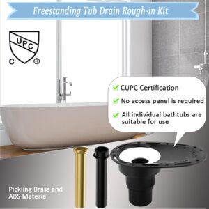 Upgrade Freestanding Tub Drain Rough-in Kit,Free Standing Tub Drain,Island Tub Drain Kit,with CUPC Certification Include Brass and ABS Pipe,Clean Tub Drain No Leaks.Have (Patent No US11168467B2).