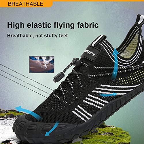 Womens and Mens Water Shoes Barefoot Quick-Dry Beach Pool Shoes Hiking Shoes for Surf Swim Water Sport Black