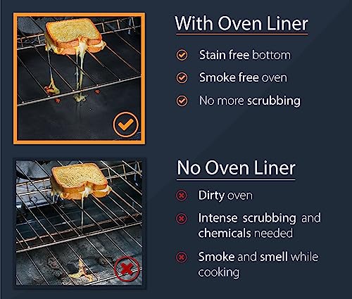 3 Pack Oven Liners and 8 Pack Refrigerator Liners Sheet Bundle - Say Goodbye to Messy Spills and Stains BPA & PFOA Free Kitchen Accessories