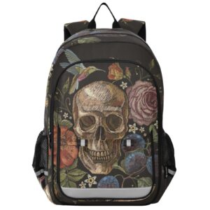 alaza day of the dead skull rose humming bird dia de muertos backpack cycling, running, walking, jogging