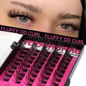 Cluster Lashes Fluffy Individual Lash Clusters DD Curl DIY Russian Lash Extensions Wispy Eyelash Clusters Eyelash Extension at Home by TOOCHUNAG