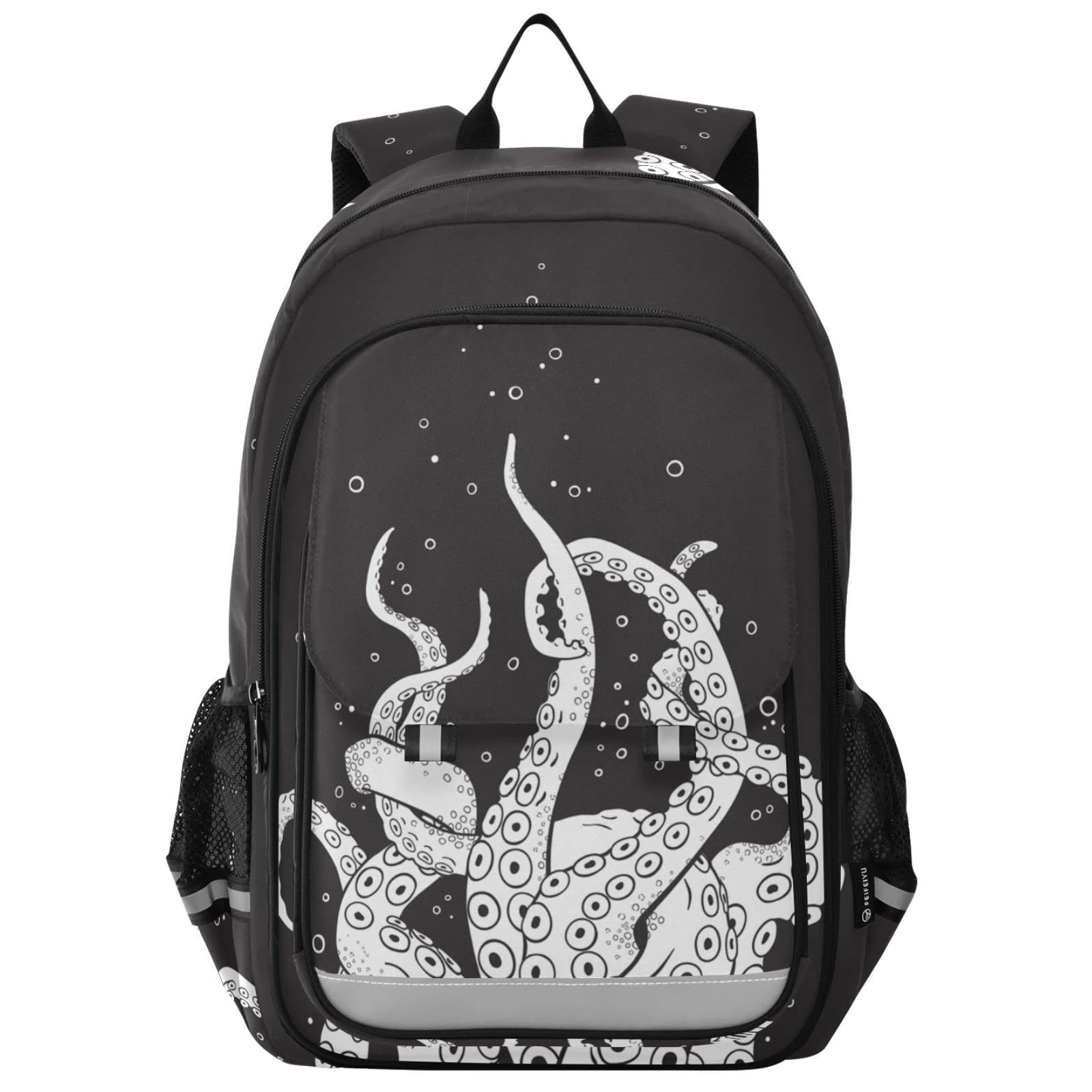 ALAZA Octopus Tentacles on Black Backpack Cycling, Running, Walking, Jogging