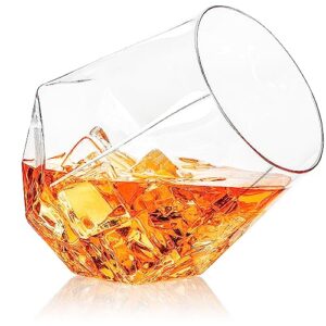 Pumtus 24 Pack Stemless Wine Glasses, Plastic Unbreakable Diamond Wine Cups, 12 OZ Shatterproof Drinking Glassware, Clear Tritan Drinkware Tumbler for Whiskey, Cocktails, Wedding, Party, Bars