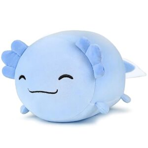 storagex axolotl plush toy, 13.8 inches cute axolotl stuffed animal kawaii stuff plushies for kid soft blue axolotl pillow for girl for teens (blue axolotl, 13.8")