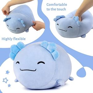 Storagex Axolotl Plush Toy, 13.8 Inches Cute Axolotl Stuffed Animal Kawaii Stuff Plushies for Kid Soft Blue Axolotl Pillow for Girl for Teens (Blue Axolotl, 13.8")