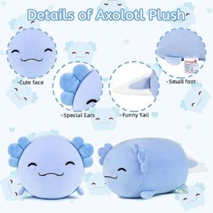 Storagex Axolotl Plush Toy, 13.8 Inches Cute Axolotl Stuffed Animal Kawaii Stuff Plushies for Kid Soft Blue Axolotl Pillow for Girl for Teens (Blue Axolotl, 13.8")