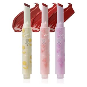 u-shinein 3pcs jelly lipstick, tinted lip gloss heart shape lip glaze, moisturizing and hydrating glossy lip gloss lip balm, high-shine finish lip makeup lip pen for nourished, fuller-looking lips