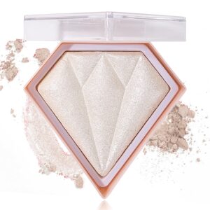 glitter blush shimmer highlighter blusher powder makeup face highlighter palette,natural lasting shiny contouring palette highlighter concealer face contour powder makeup(#01 pearl white）