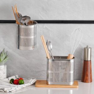 POPGRADE Kitchen Utensils Chopsticks Holder Rack Basket, Stainless Steel Drying Rack Holder Utensil Caddy Cutlery Rack, Dishwasher Kitchen Utensil Holder for Countertop