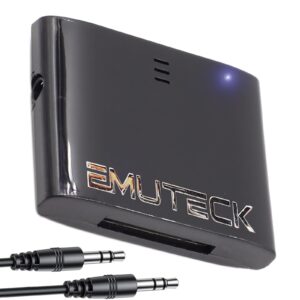 emuteck 30 pin bluetooth 5.0 receiver stereo adapter for bose sounddock 2 and other 30-pin dock speakers, with 3.5mm aux cable, for iphone ipod music docking stations (not for cars)