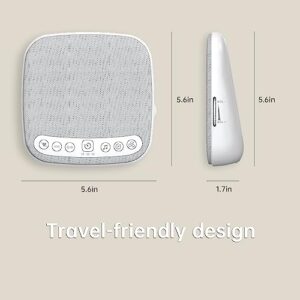 HEAVTUEN White Noise Machine,Sound Machine with 18 Non Looping Natural Soothing Sounds, Small Travel Sound Machine Powered USB Sleep Sound Timer Therapy for Baby Kids Adults