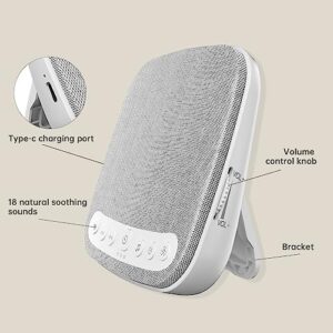 HEAVTUEN White Noise Machine,Sound Machine with 18 Non Looping Natural Soothing Sounds, Small Travel Sound Machine Powered USB Sleep Sound Timer Therapy for Baby Kids Adults