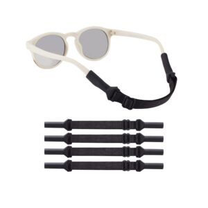 lvvfit baby glasses straps(5-8inch)-adjustable glasses strap sports sunglasses eyeglasses holder straps for toddler and infant-eyewear retainers for boys and girls age 0-3 years (4pcs black)