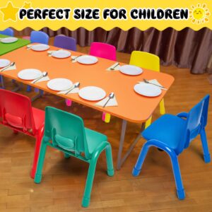 Roshtia 6 Pieces Stacking School Chairs Stackable Stack Chair with Metal Legs 12'' Seat Height Flexible Classroom Chairs for Kids Preschool Student Daycare Home Furniture, 6 Colors