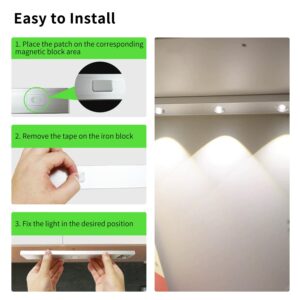 Under Cabinet Lights, 11.8 Inch Motion Sensor Light Indoor, USB Rechargeable Counter Lights for Kitchen, Cat Eye Lighting Dimmable Wireless Rechargeable Magnetic Stick for Closet (Silver, 1PCS)