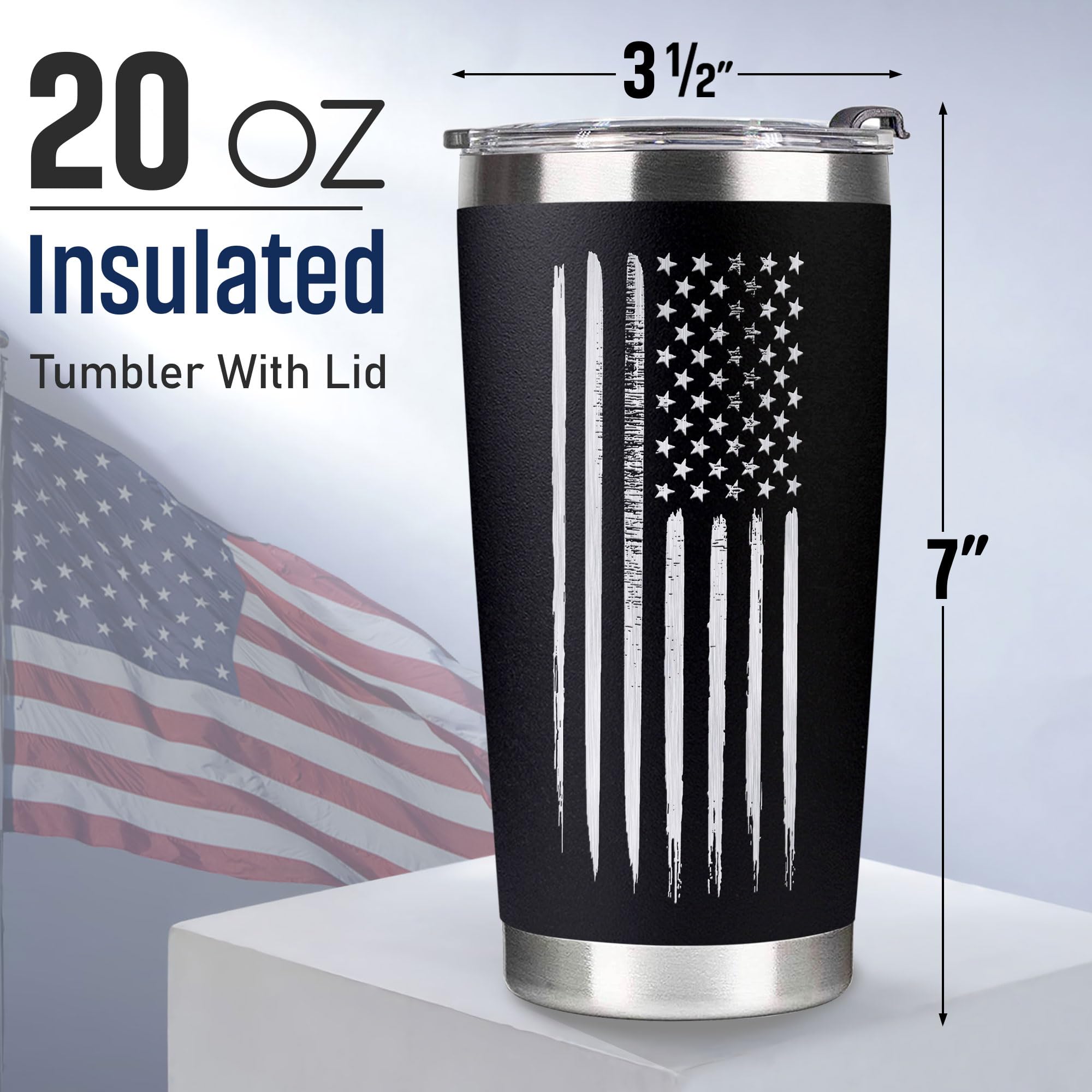 Retirement Gifts for Men, Him, Dad, Grandpa, Coworkers, Husband, Teacher - The Legend Has Retired - American Flag Tumbler 20Oz - Funny, Unique, Military, Cool, Best Retirement Gifts for Men 2024