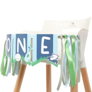 Golf One Birthday High Chair Banner - Golf 1st Birthday Decorations,Golf 1st Birthday High Chair,Hole In One First Birthday Decorations,Hole In One High Chair Banner,Golf Boy 1st Birthday Photo Props