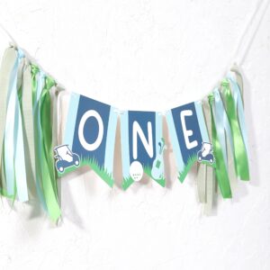 Golf One Birthday High Chair Banner - Golf 1st Birthday Decorations,Golf 1st Birthday High Chair,Hole In One First Birthday Decorations,Hole In One High Chair Banner,Golf Boy 1st Birthday Photo Props