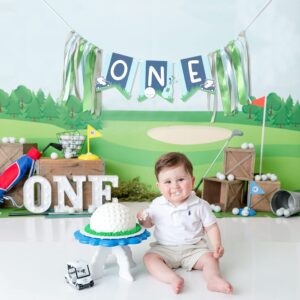 Golf One Birthday High Chair Banner - Golf 1st Birthday Decorations,Golf 1st Birthday High Chair,Hole In One First Birthday Decorations,Hole In One High Chair Banner,Golf Boy 1st Birthday Photo Props