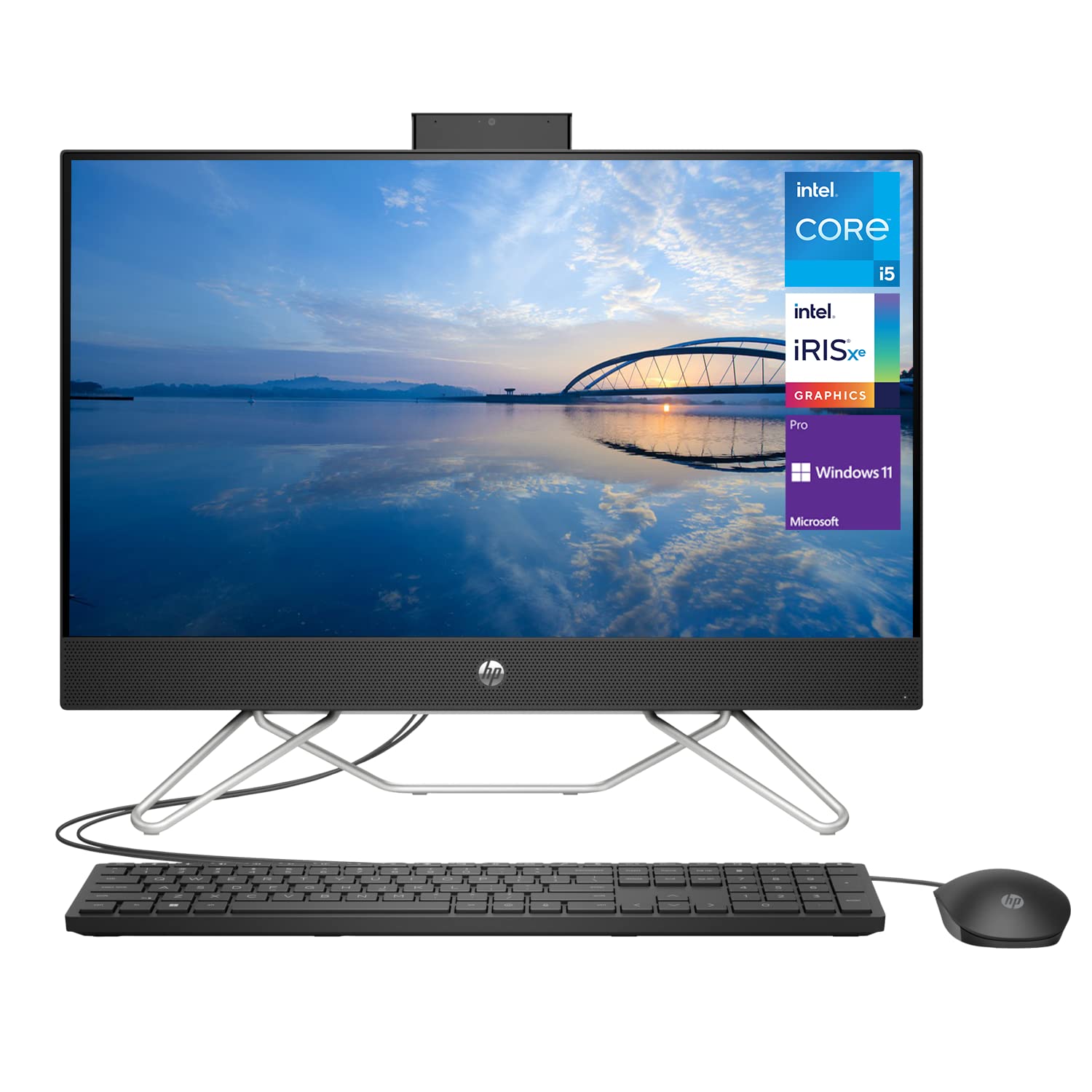 HP Business All-in-One Desktop, 24" FHD Display, Intel Core i5-1235U Processor, 32GB RAM, 2TB PCIe SSD, IR Camera, HDMI, RJ-45, Wi-Fi 6, Wired Keyboard & Mouse, Windows 11 Pro, Black