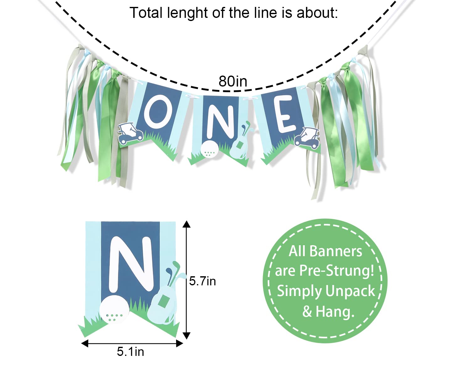 Golf One Birthday High Chair Banner - Golf 1st Birthday Decorations,Golf 1st Birthday High Chair,Hole In One First Birthday Decorations,Hole In One High Chair Banner,Golf Boy 1st Birthday Photo Props