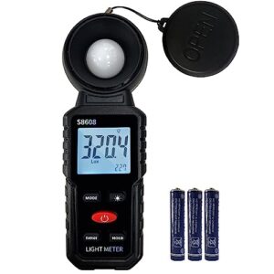 digital illuminance light meter tester 200,000lux meter (18,500fc) luxmeter lighting intensity brightness measurement tool for indoor outdoor grow plants film photography lumens led photometer