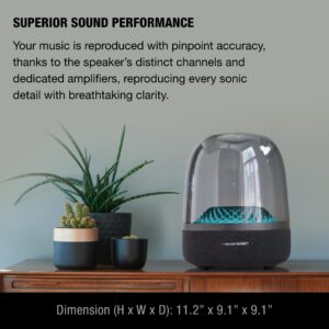 Harman Kardon Aura Studio 4 - Bluetooth Home Speaker - Superior Sound Performance - 5 Diamond-Effect Lighting Themes - Made with Recycled Materials