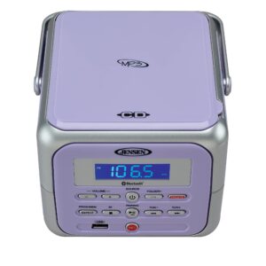 Jensen CD-660 Portable Stereo CD Player Boombox with Bluetooth | FM Radio | USB | Aux-in Headphone Jack | CD-R/RW MP3 Playback | (Lavender Purple)