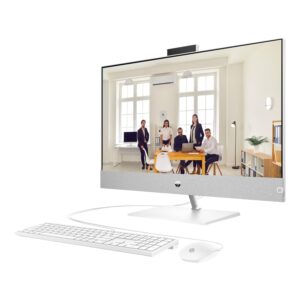 HP Pavilion All-in-One Business Desktop, 27" Full HD Display, AMD Ryzen 5 5625U Processor, HDMI, 16GB RAM, 1TB SSD, RJ-45, Wi-Fi 6, Windows 11 Pro, Wired KB & Mouse, White