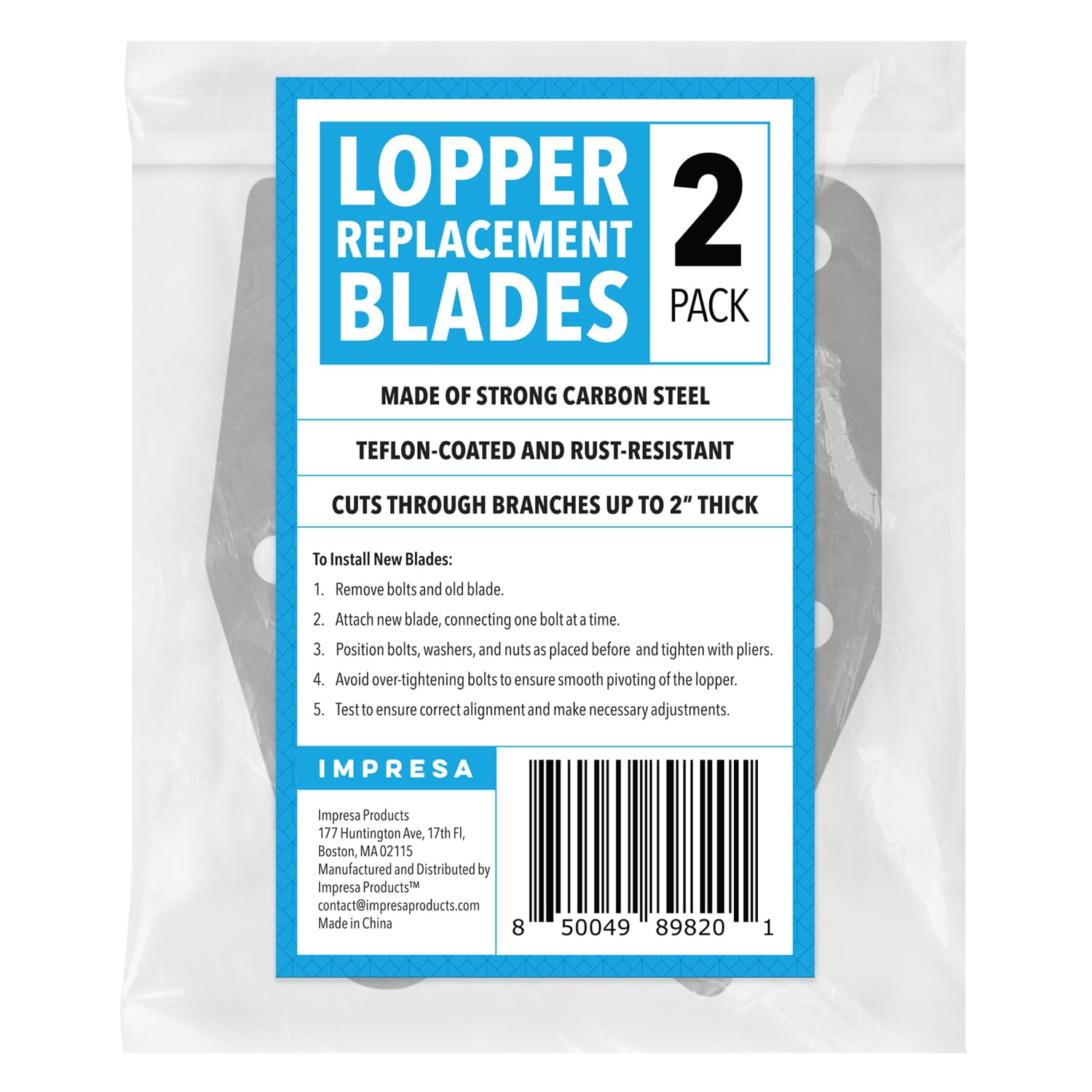 IMPRESA [2 Pack] Steel Blade for Fiskars Replacement PowerGear Bypass Lopper 25" & 31" and for PowerGear 2 Bypass Lopper 27" & 32"- Large Blade for Fiskars Garden Tools